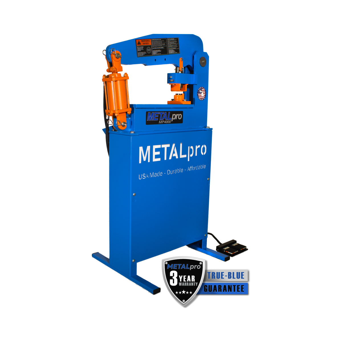 METALpro 1.5HP 110V Single Phase 40 Ton Ironworker with Footswitch and ...